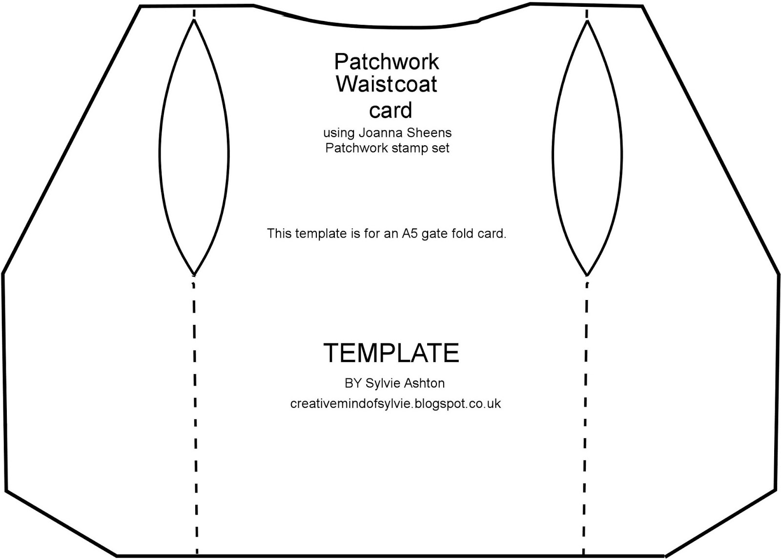 Creative mind of Sylvie: Patchwork Waistcoat card - TEMPLATE
