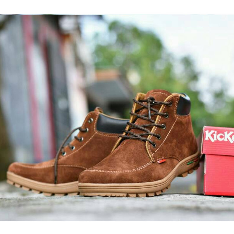 Sepatu Kickers Boot Pria Coklat Tua | Omsepatu.com