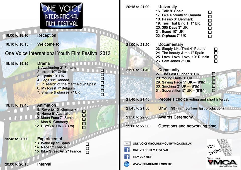 Crispy Sharp Film: One Voice International Film Festival Schedule