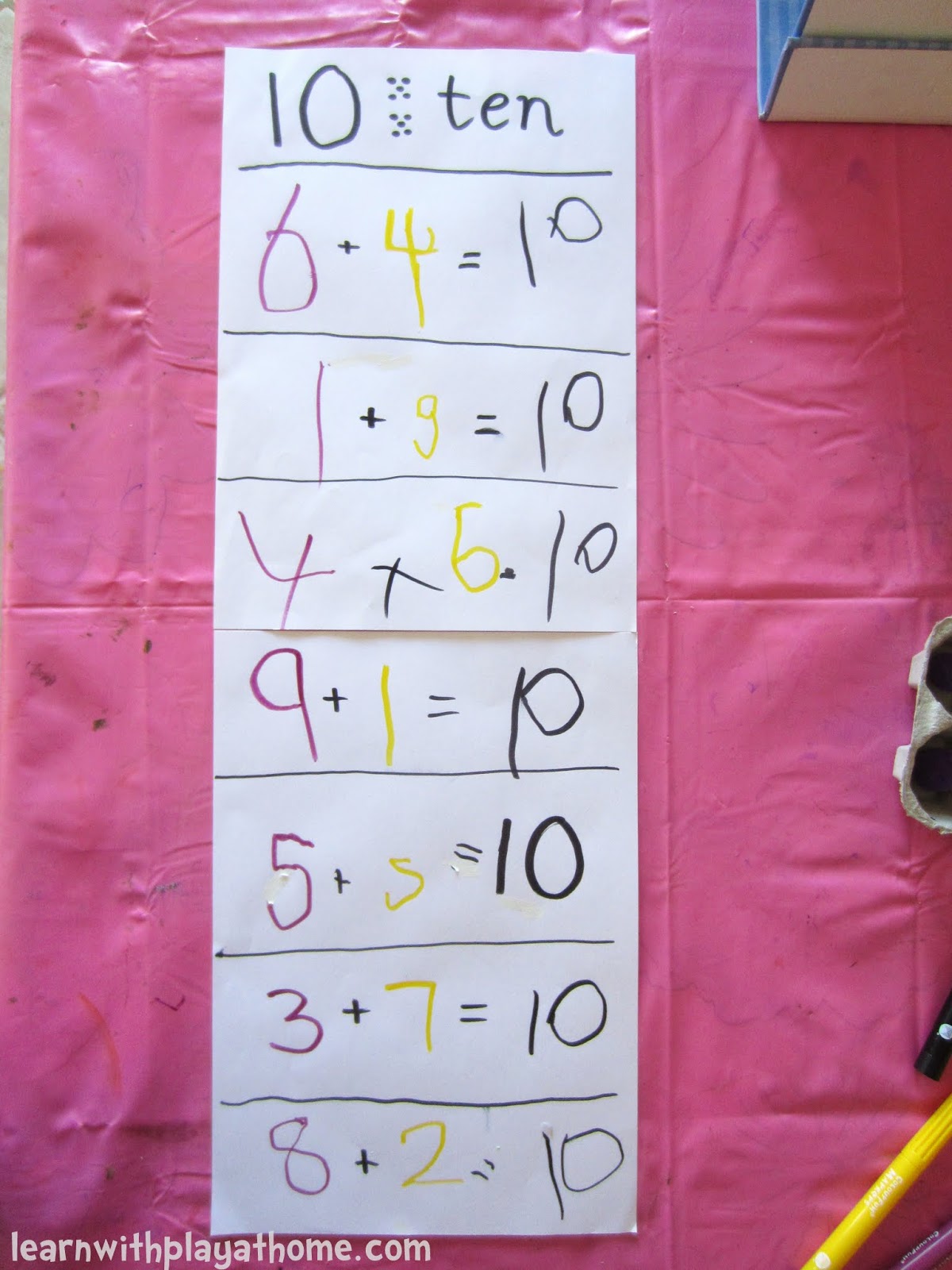 Learn with Play at Home: Counting & Make 10 with Egg Cartons. Playful Maths