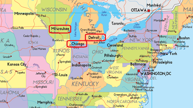 Selección de Climas Habitados: Milwakee, Detroit y Chicago