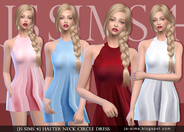 [JS SIMS 4] Halter Neck Circle Dress－JS SIMS｜痞客邦