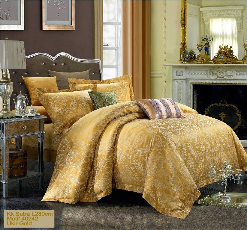 Sprei King Koil Sutra Motif Ukir Gold - Sprei on line - Bed Cover ...