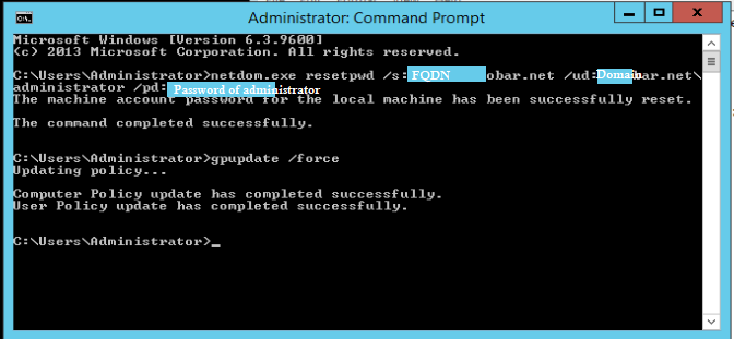 The Trust relationship between this workstation and the primary domain ...