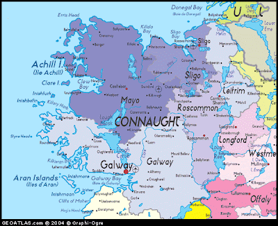 Connaught Map Regional City - Map of Ireland City Regional Political