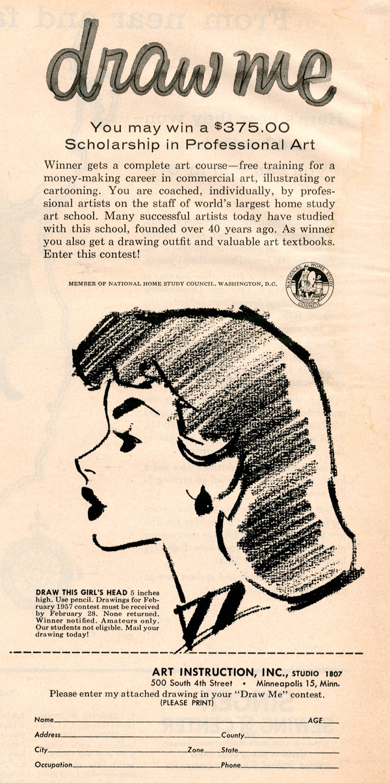 Mitch O'Connell: "Draw Me!" The Classic Ads of Art Instruction Inc.!