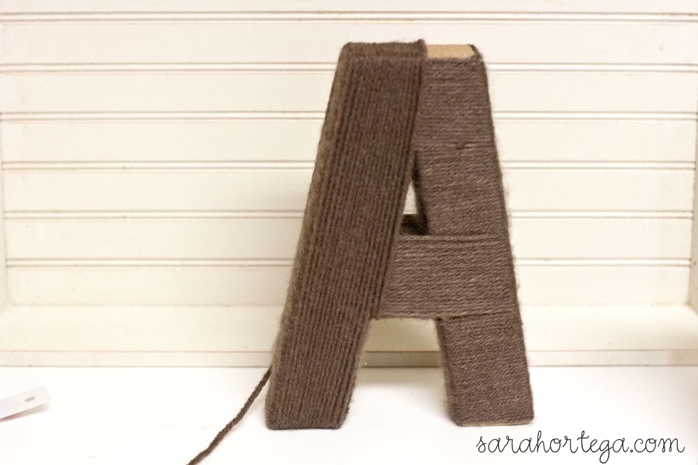 diy {yarn wrapped letters}