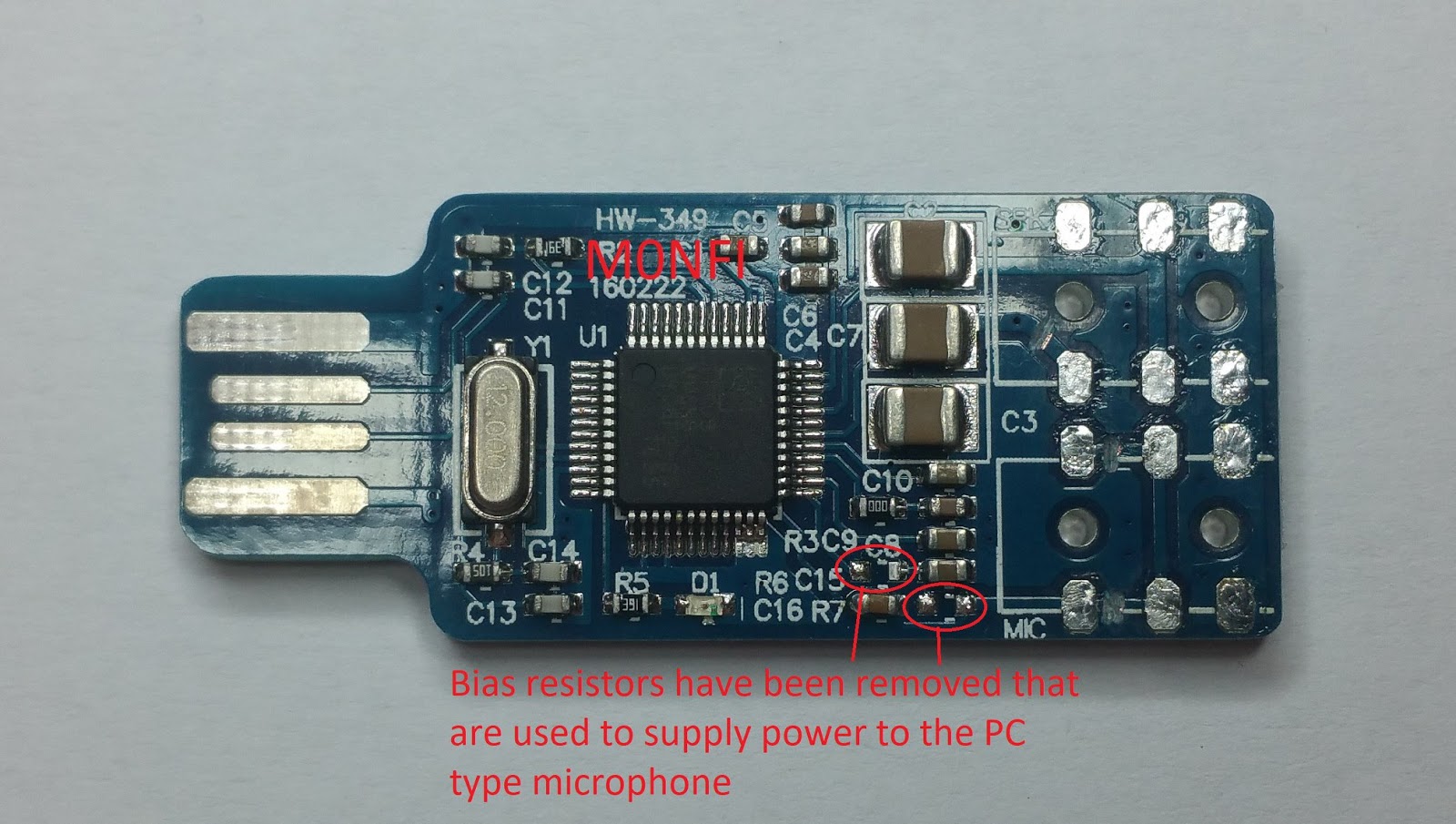 Marrold's Blog: Converting a CM108 USB fob for amateur radio use