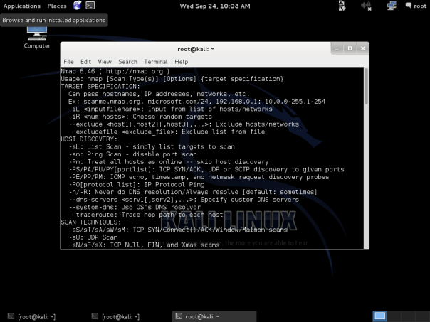 Try: Port Scanning nmap pada kali Linux