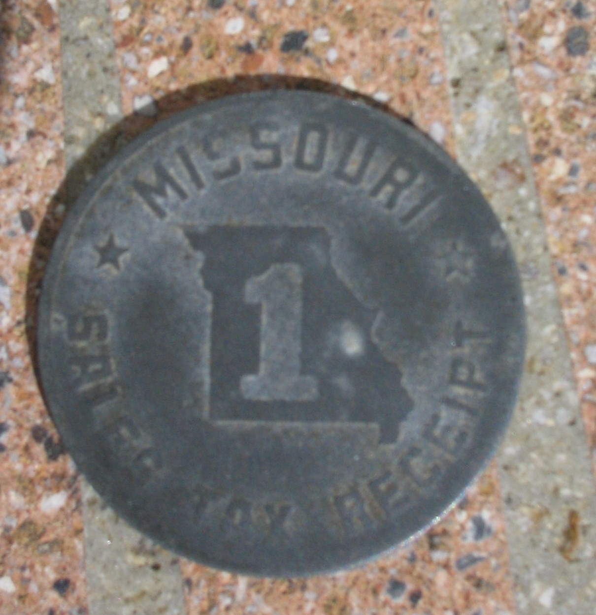 The house that was supposed to be the Barn: Missouri Sales Tax Receipt Coin