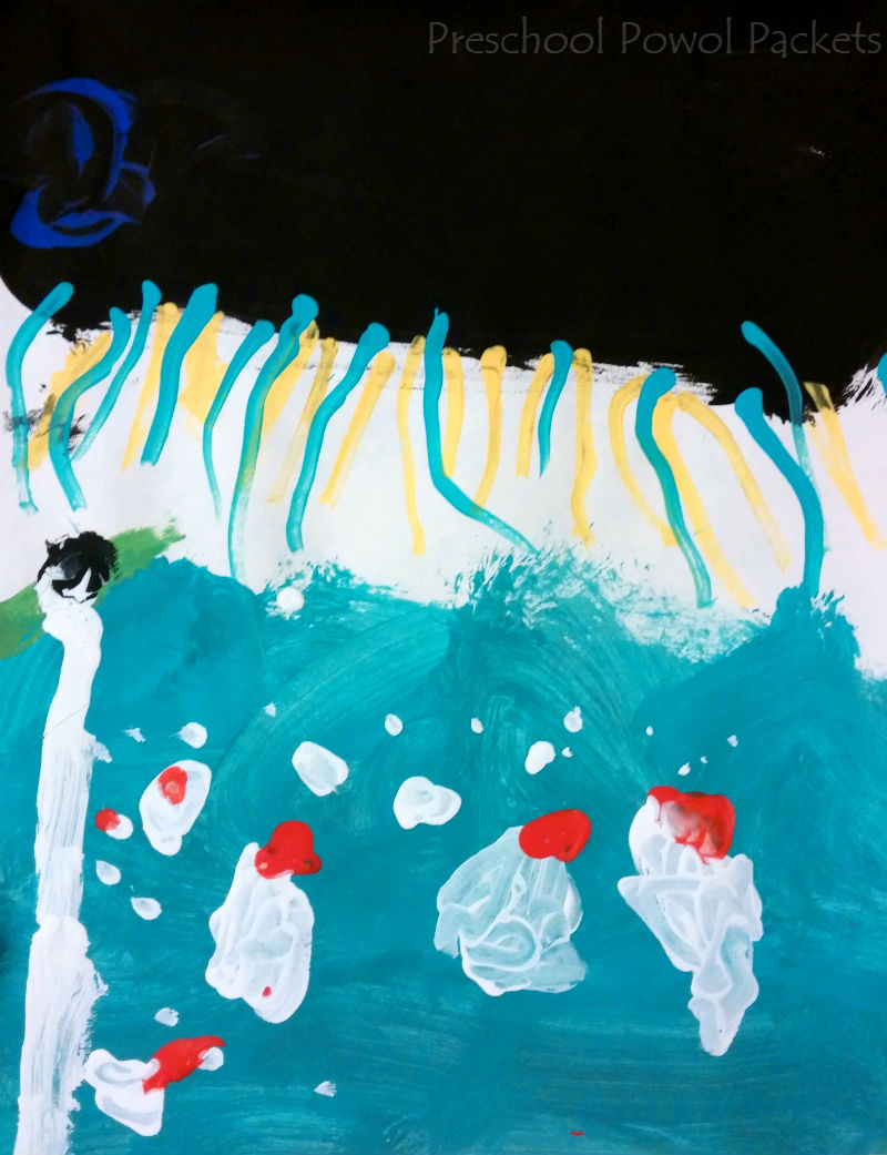 Rainstorm Art Project (Rain, Rain, Go Away) | Preschool Powol Packets