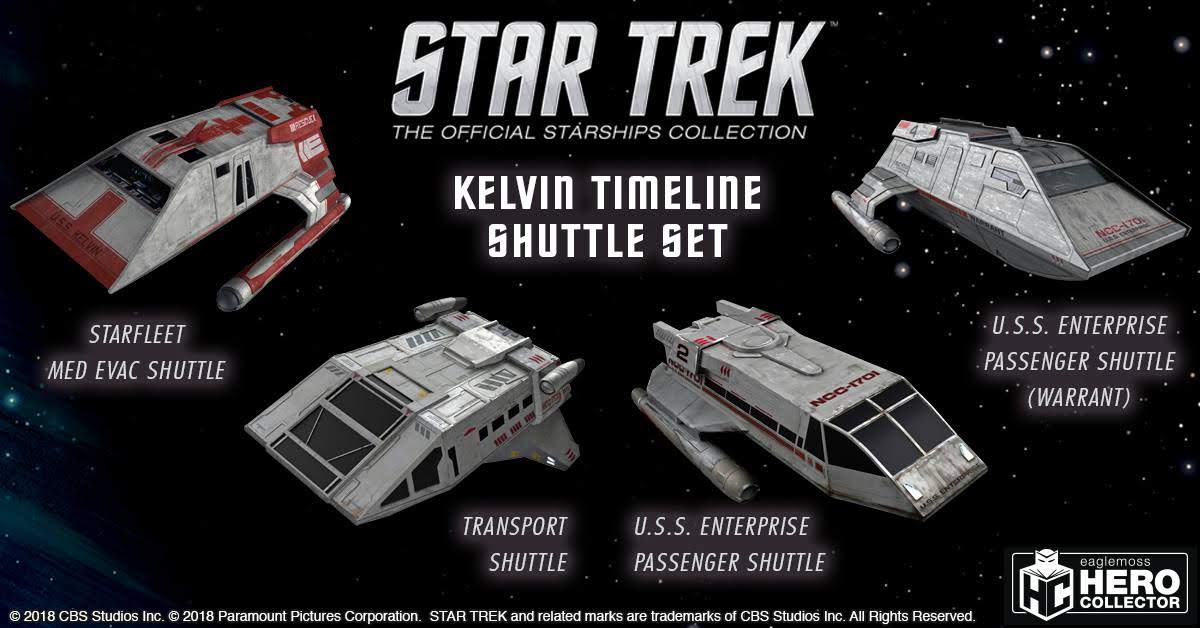 Star Trek Eaglemoss STAR TREK Starships KELVIN TIMELINE SHUTTLES ...