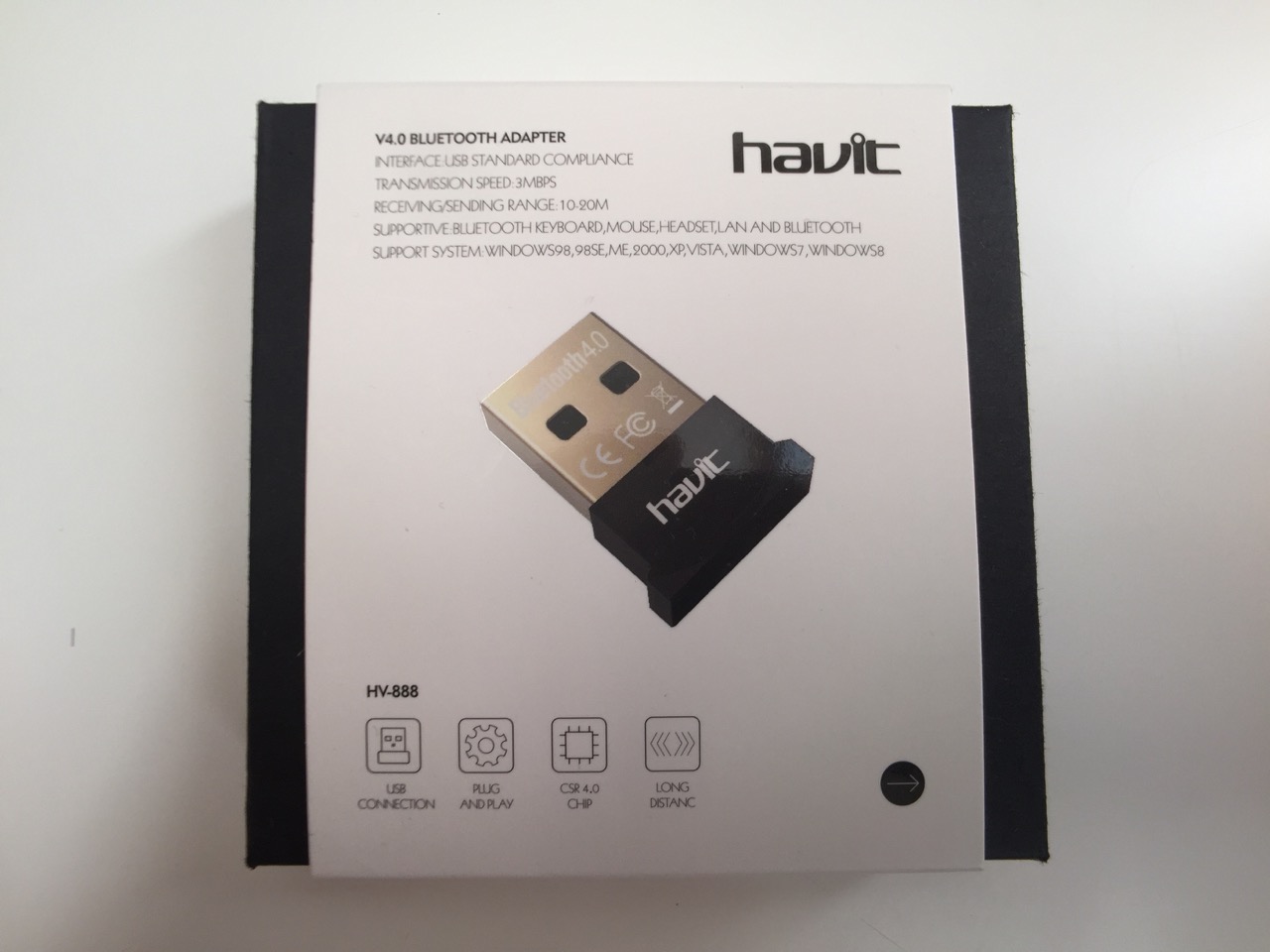HAVIT HV-888 ミニ ワイヤレス USB Bluetoothアダプタ CSR4.0 無線 小型