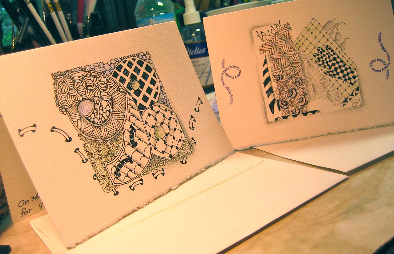 An Artist Labyrinth: Ginny Stiles CZT: Zentangle Birthday Cards
