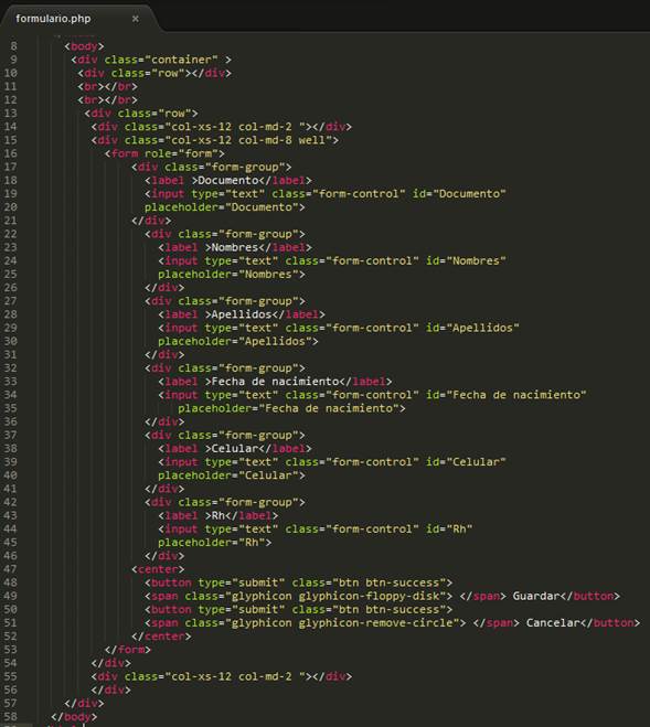 EDITORES DE CÓDIGO : CÓMO USAR BOOTSTRAP EN UN FORMULARIO