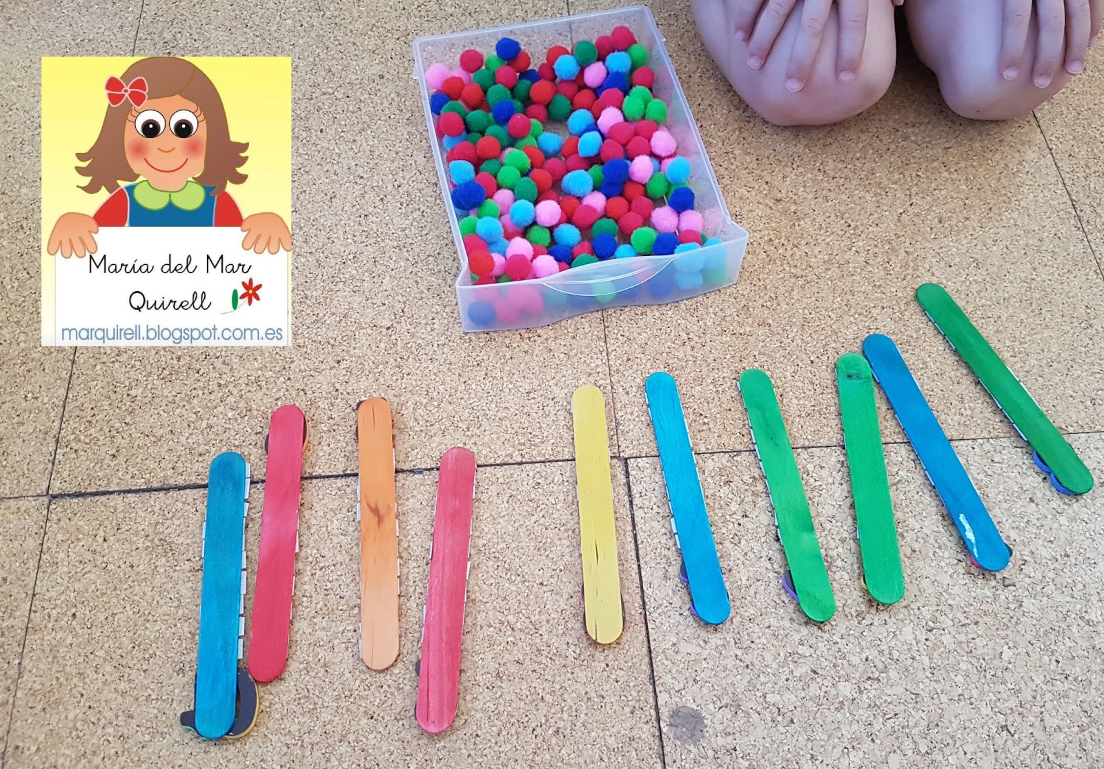 Juegos con pompones (Vídeos). Material ABN.