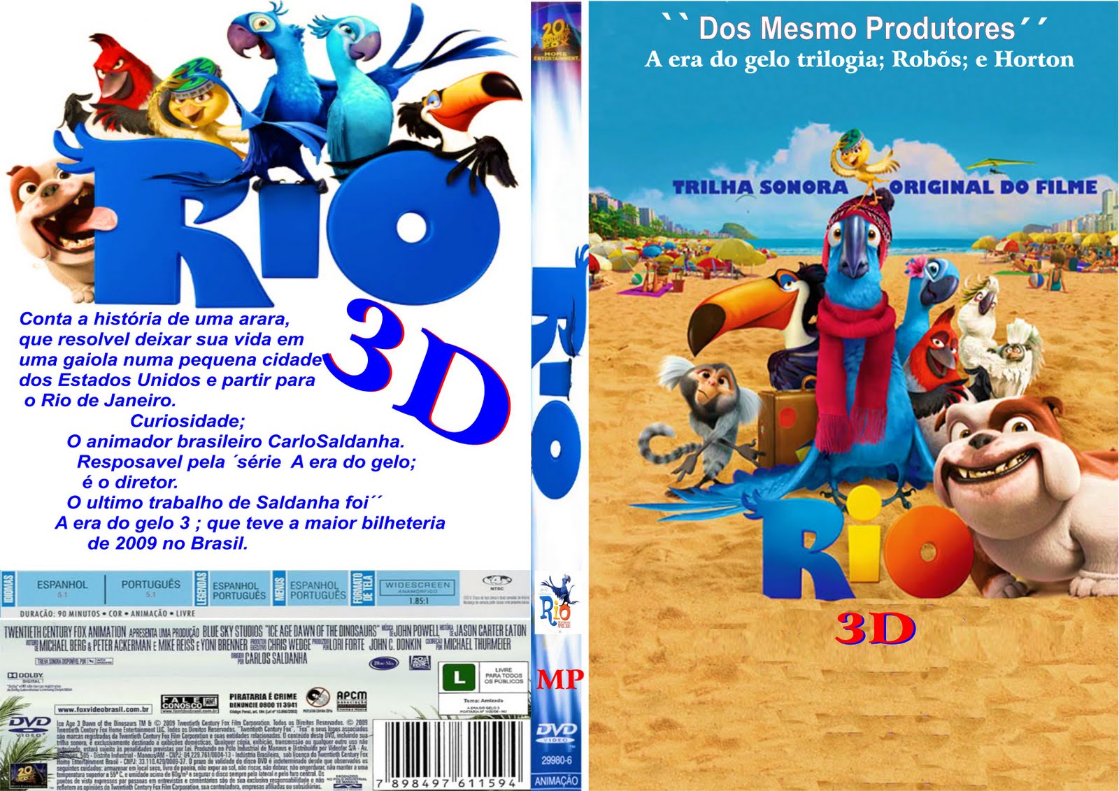 De Tudo E Mais Um Pouco: Capas De DVDs Filme Rio