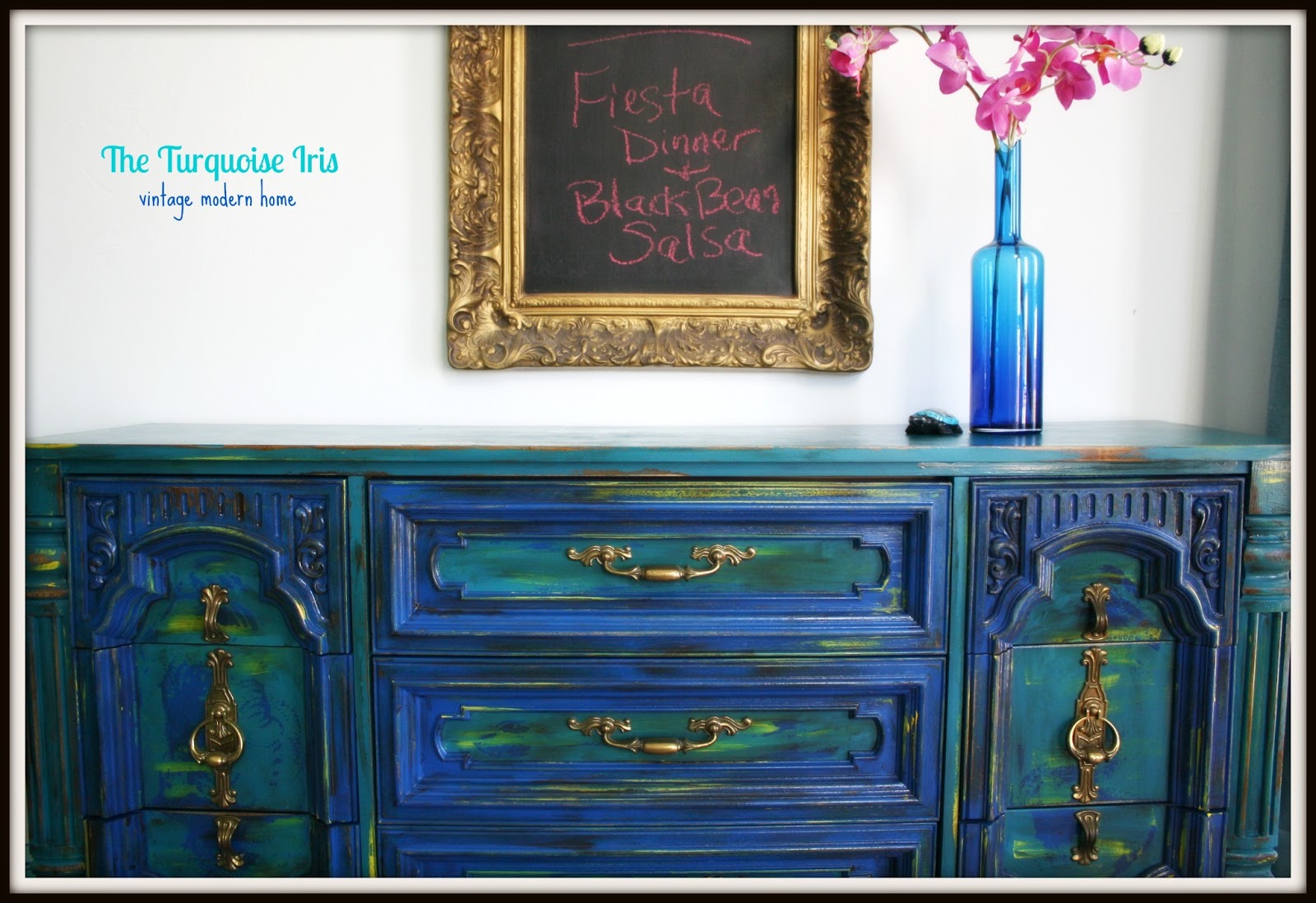 The Turquoise Iris ~ Furniture & Art: Teal and Cobalt Blue Distressed ...