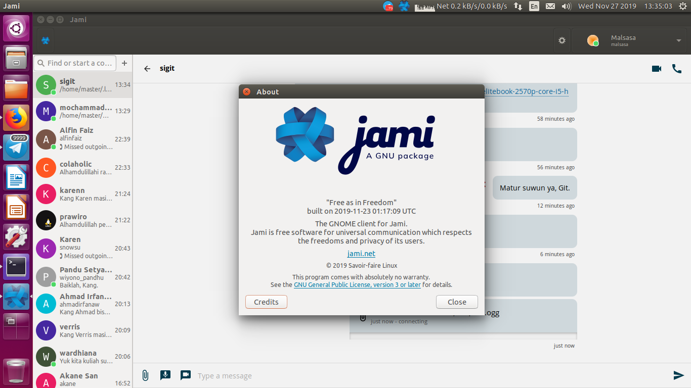 Install GNU Jami on Ubuntu and Trisquel