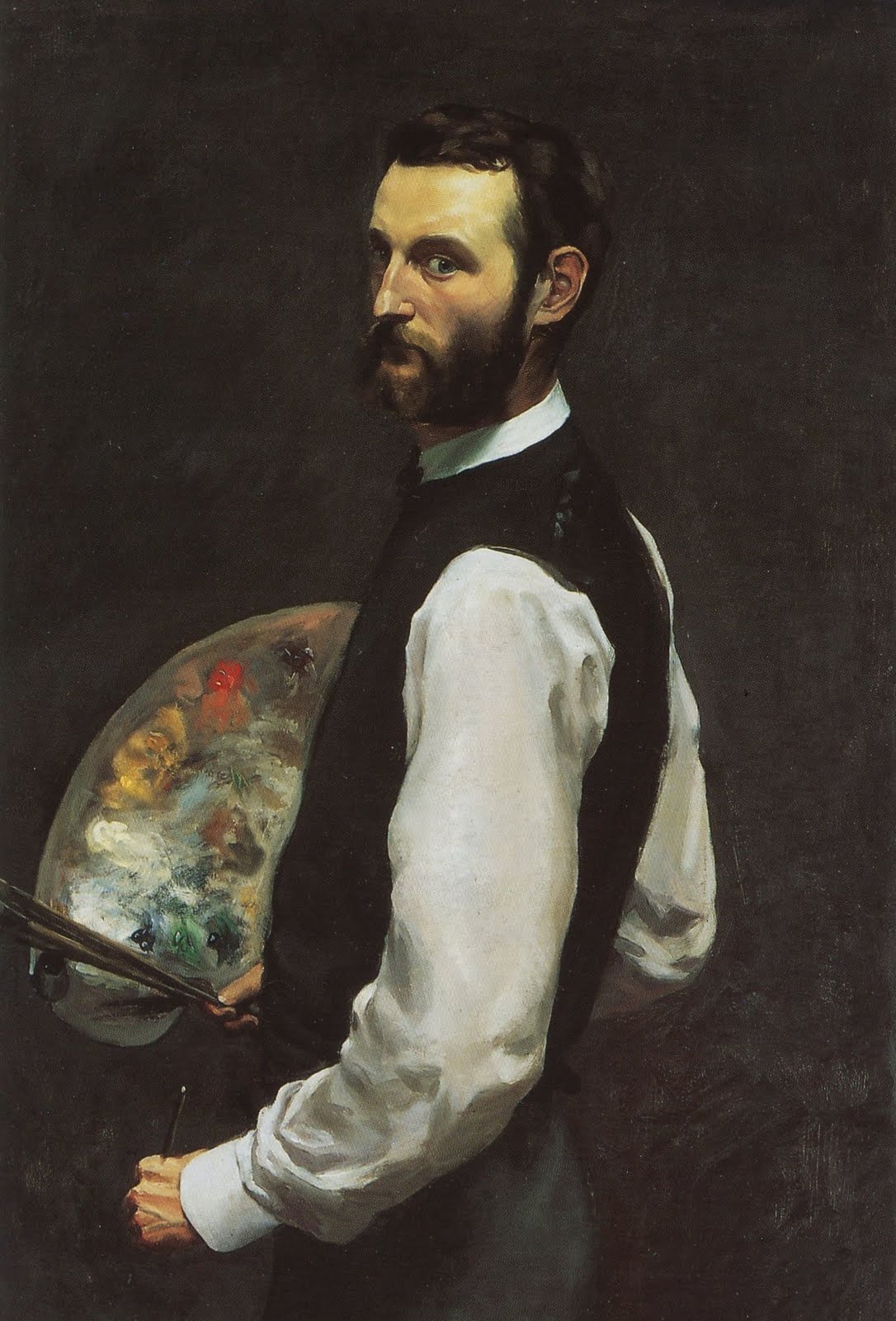 Frederic Bazille: Frederic Bazille with Palette 1865