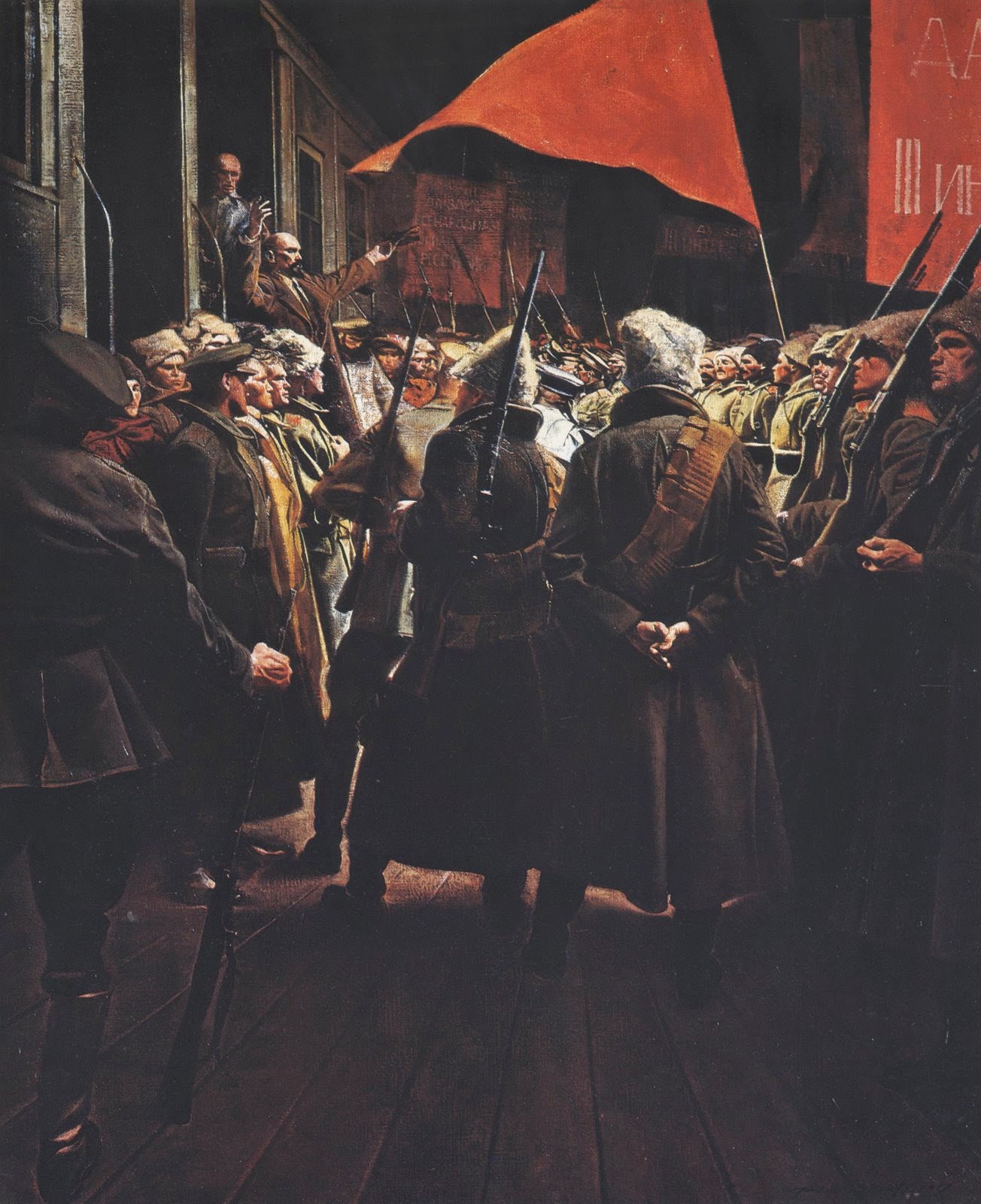 Morton Roberts - Lenin Addressing Troops - 1959 : r/Socialistart