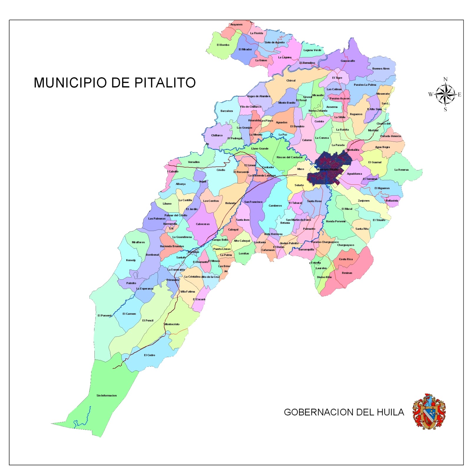 Noticias, Arte, Cultura y Turismo: TODOS LOS MAPAS MUNICIPIOS DEL HUILA