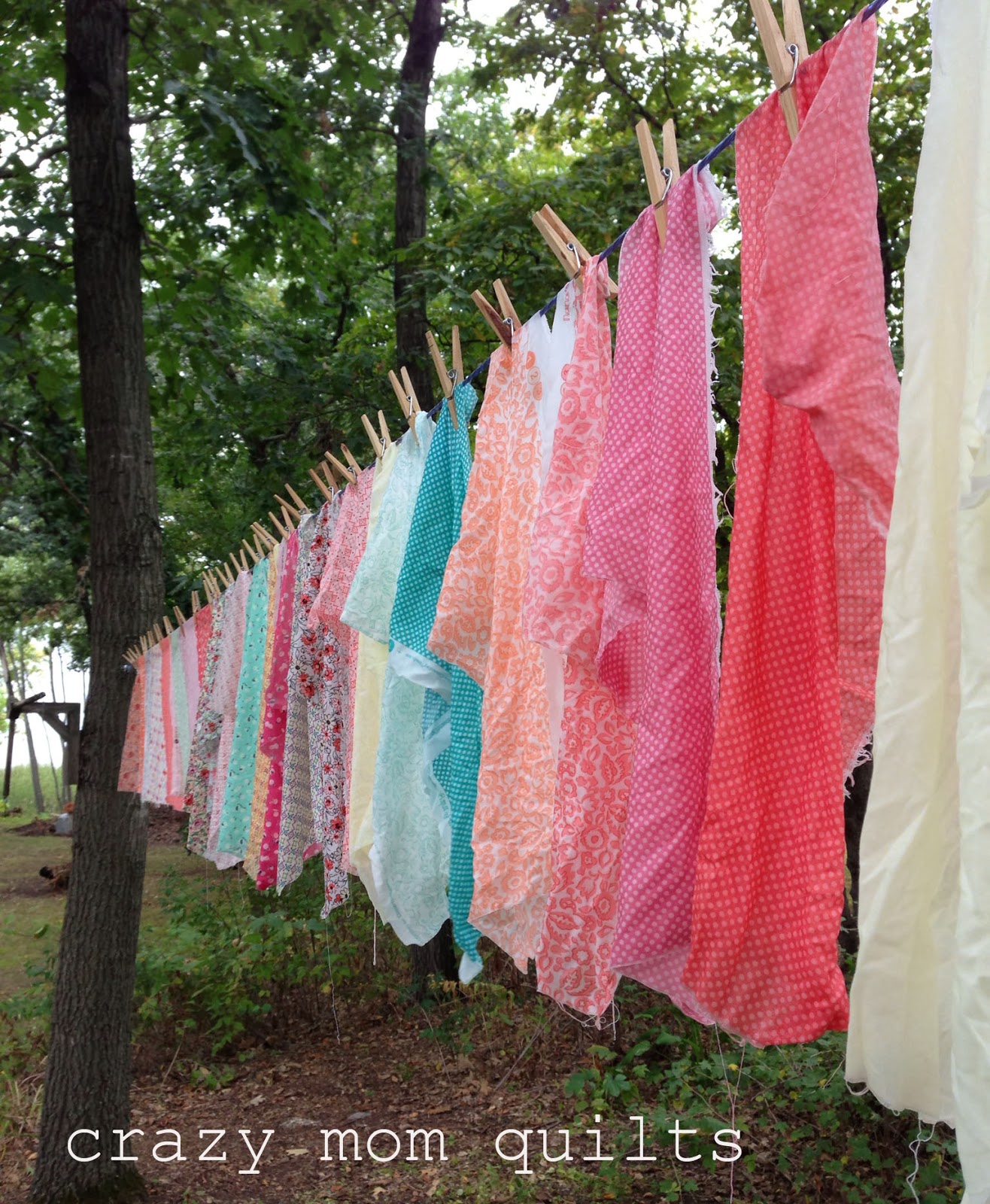 crazy mom quilts: one way to distress fabric