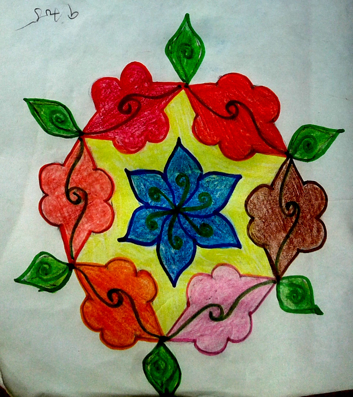 Colourful Rangoli Patterns with Dots: 9 to 5 Dots & 9 to 9 dots and 9 ...