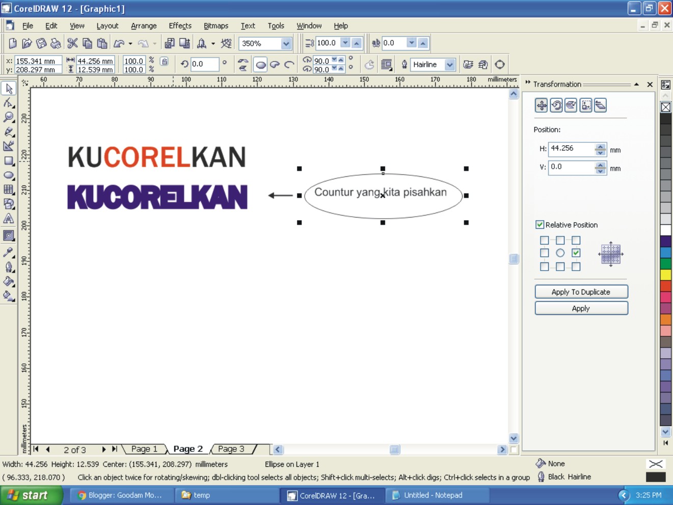 Mengulik Contour Pada Corel ~ Kucorelkan