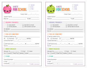 Mommy and Things: Free School Note Printable