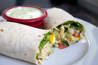 The Double Dipped Life: Summer Vegetable Pesto Chicken Wrap