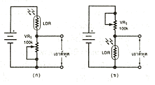 ตัวต้านทานไวแสง LDR : วงจร LDR