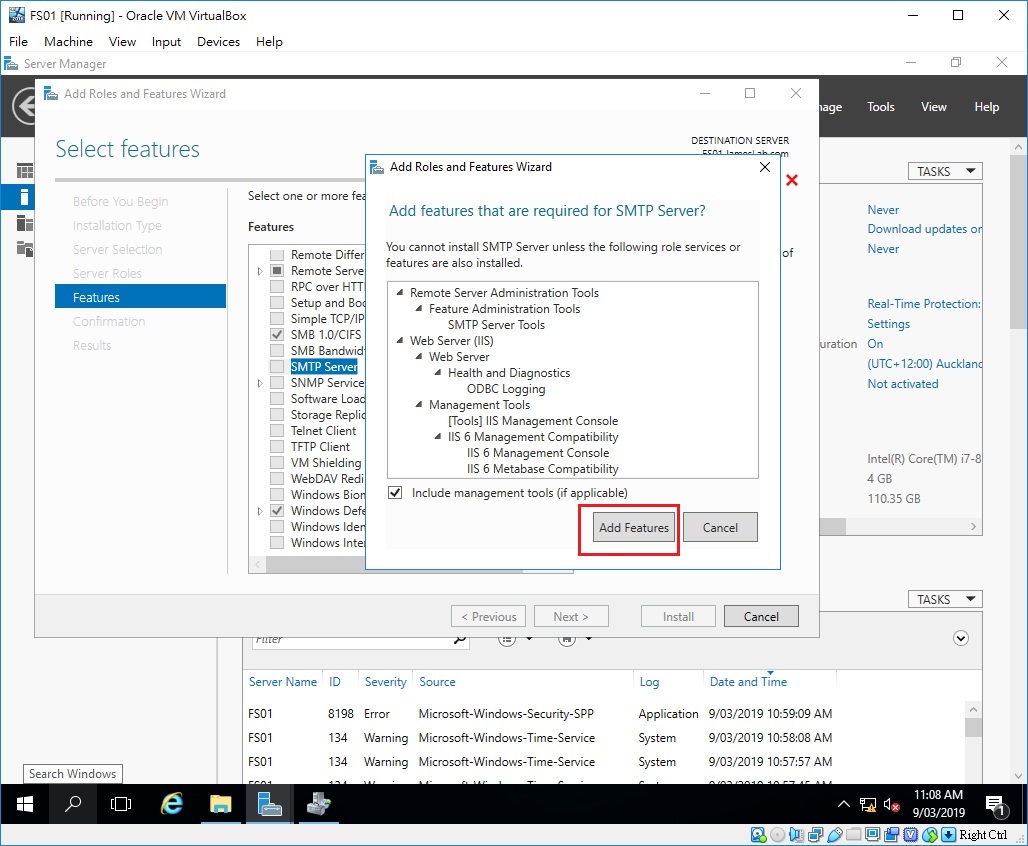 JamesPCSchool: FSRM Chapter 1 - Overview FSRM, Install and Configure SMTP