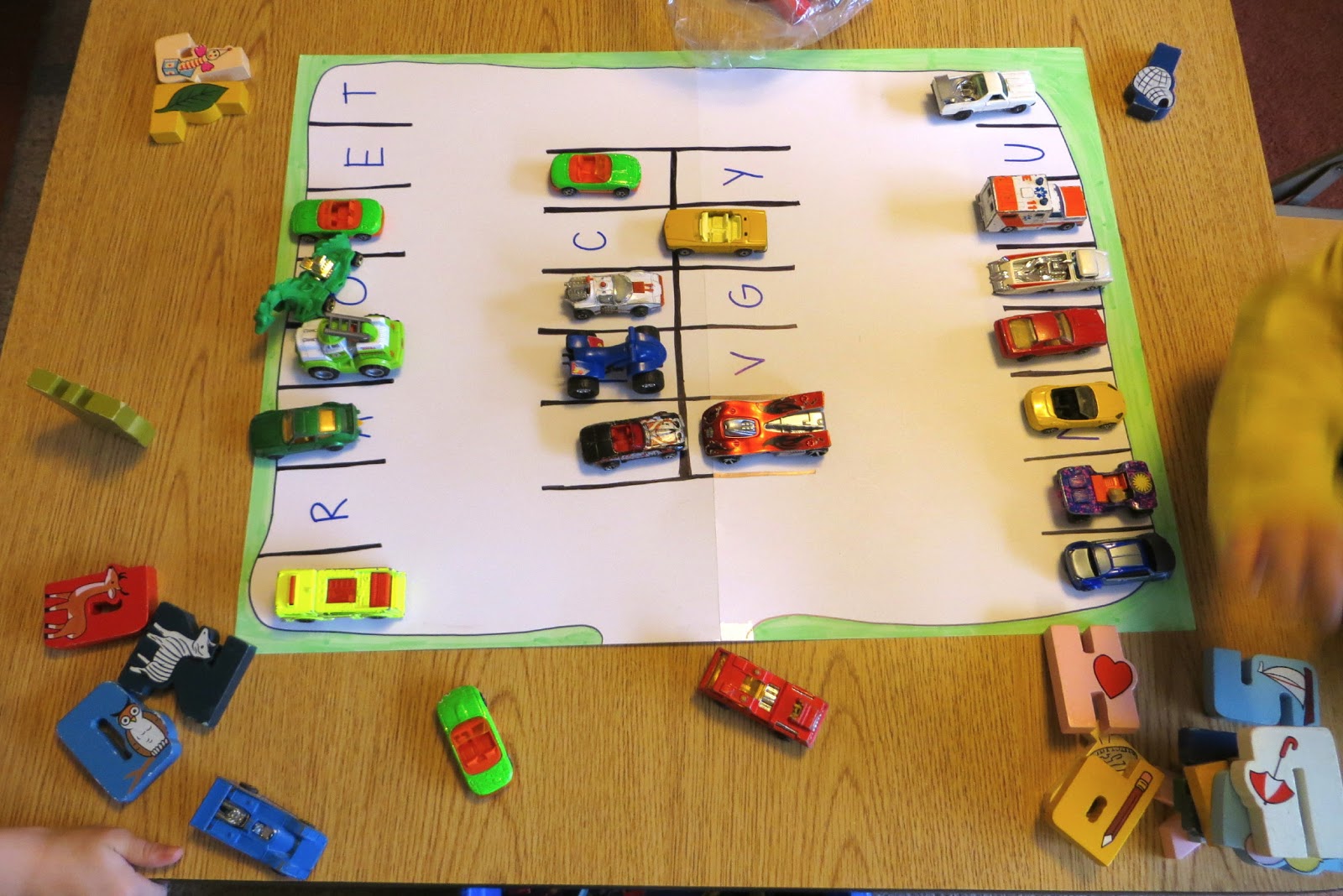 Ms. Sara's Preschool Blog: Learning Station - ABC Parking Lot