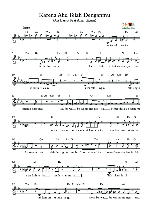 Resensi Musik: Partitur Lagu Not Balok & Angka (Indonesia-Barat)