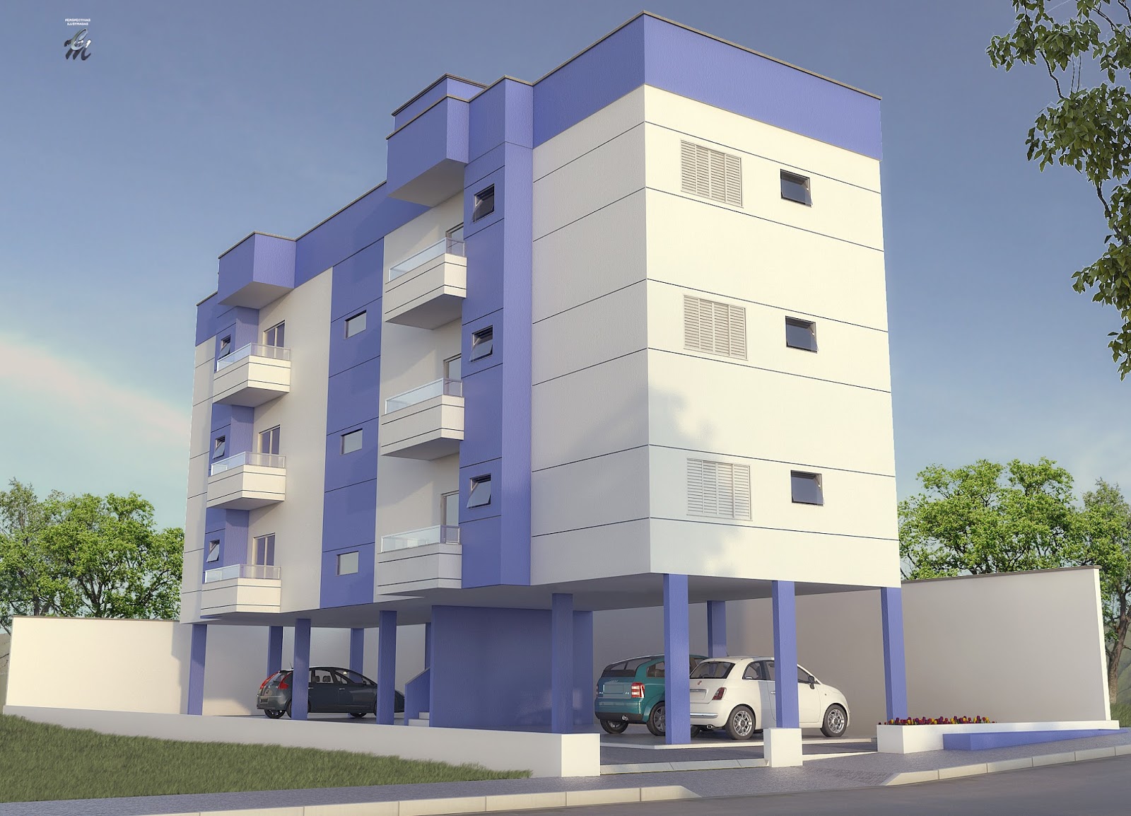 Projeto de Fachada de prédio residencial.