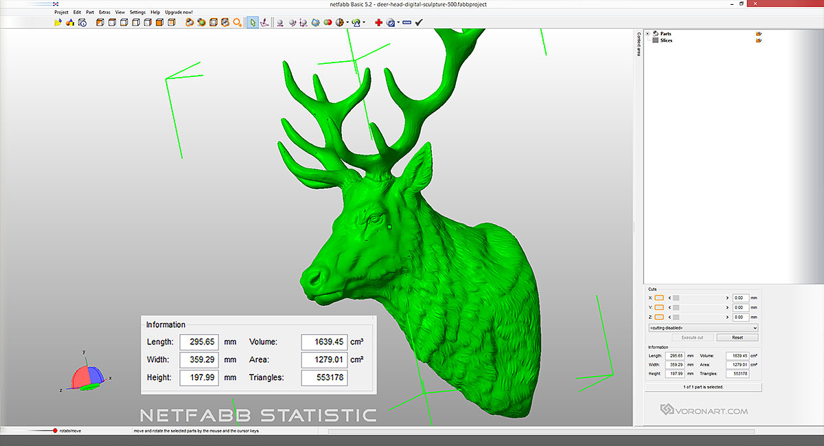 voronartcom. 3d-characters: Deer Stag head sculpture. Solid 3D model ...