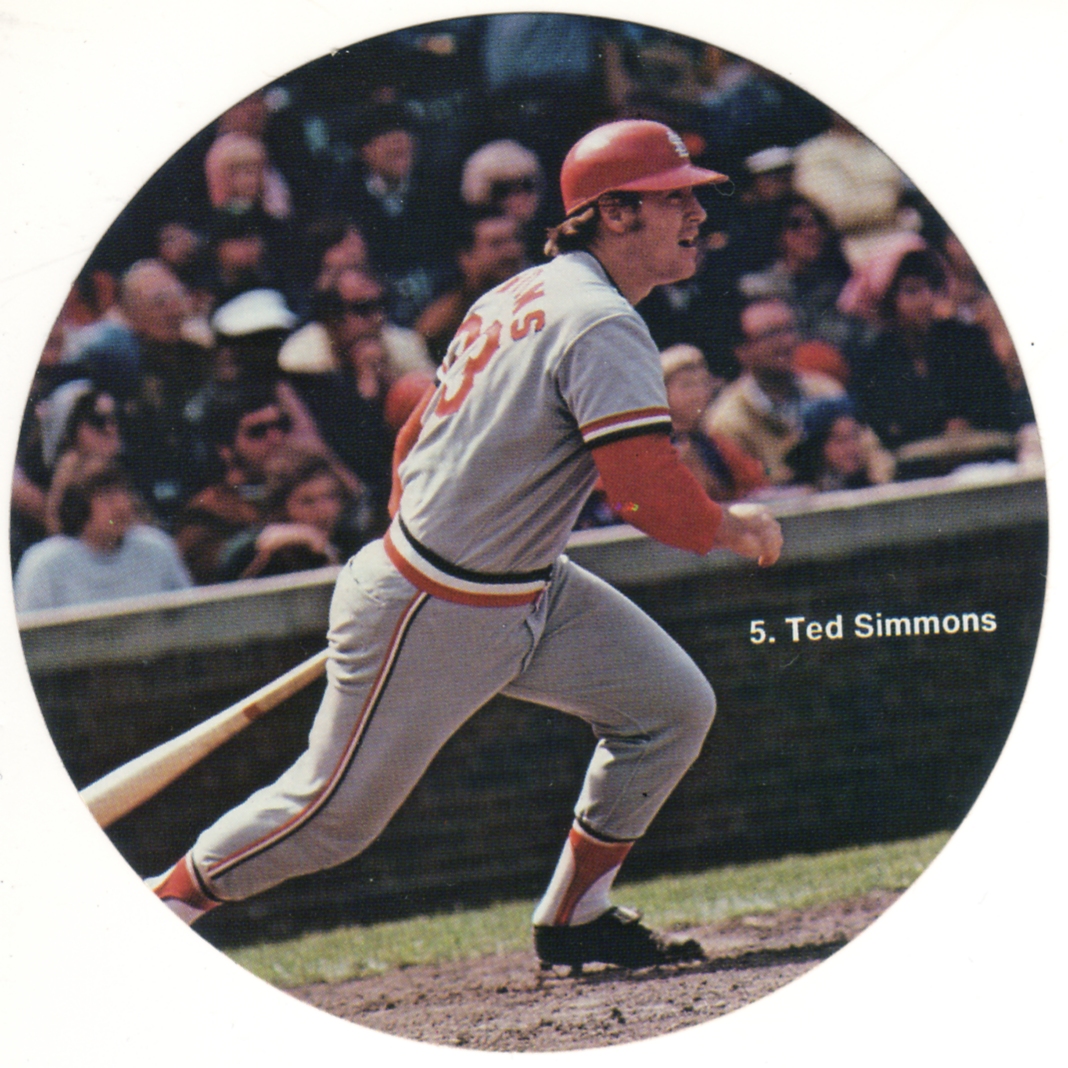 Number 5 Type Collection: 1976 Sportstix Baseball #5, Ted Simmons