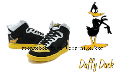 Cartoon High Tops Nike: Nike Dunks Daffy Duck Men Disney Cartoon Shoes