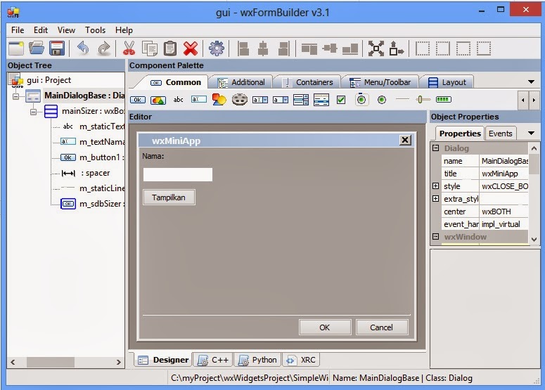 Membangun GUI wxWidgets dengan wxFormBuilder | dr. HERMANTO, M.K.M., C.P.