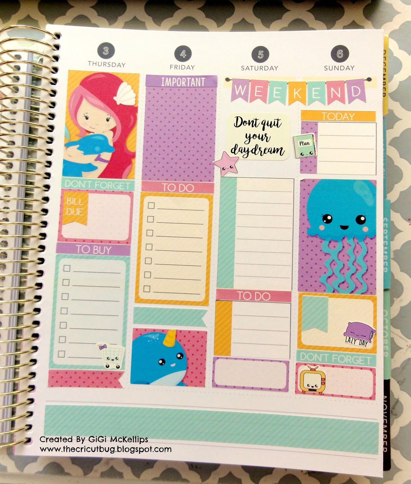 The Cricut Bug: Under the Sea Planner Pages