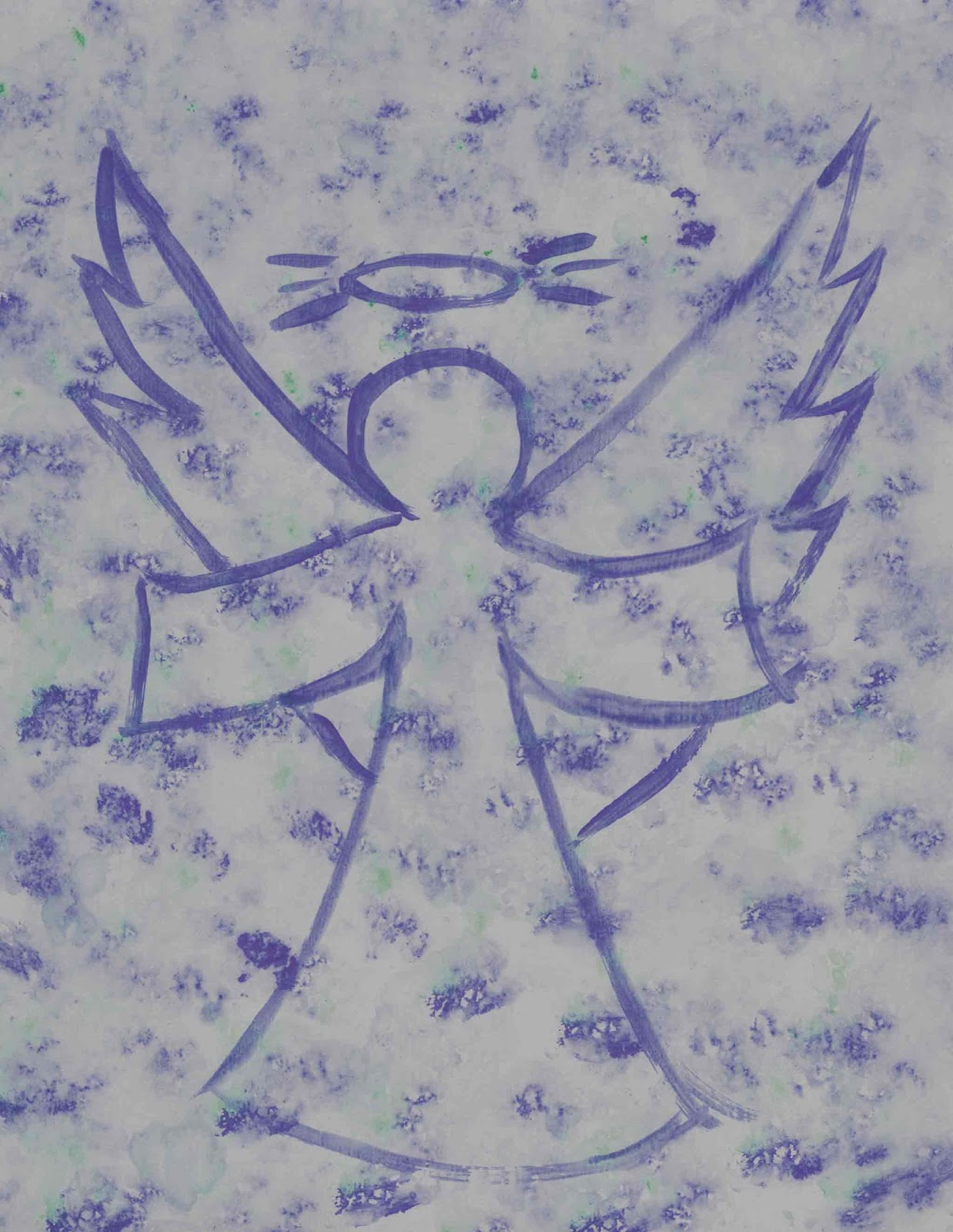 My Angels...: Blue Sponge-painted Angel