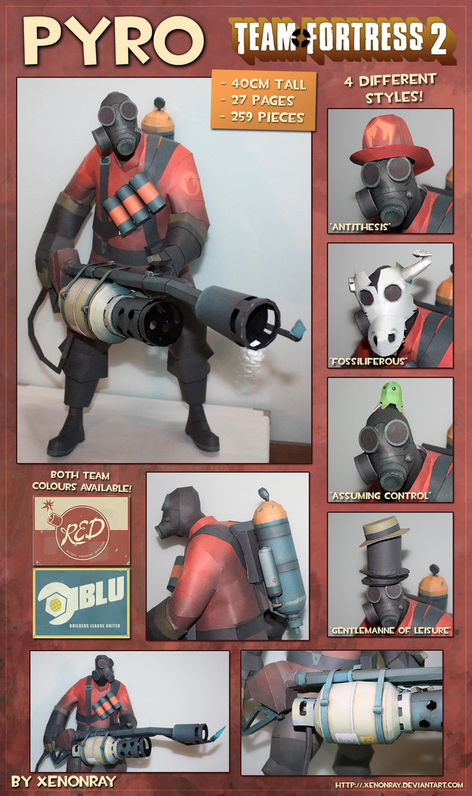 Team Fortress 2 Pyro Papercraft | Papercraft Paradise | PaperCrafts ...