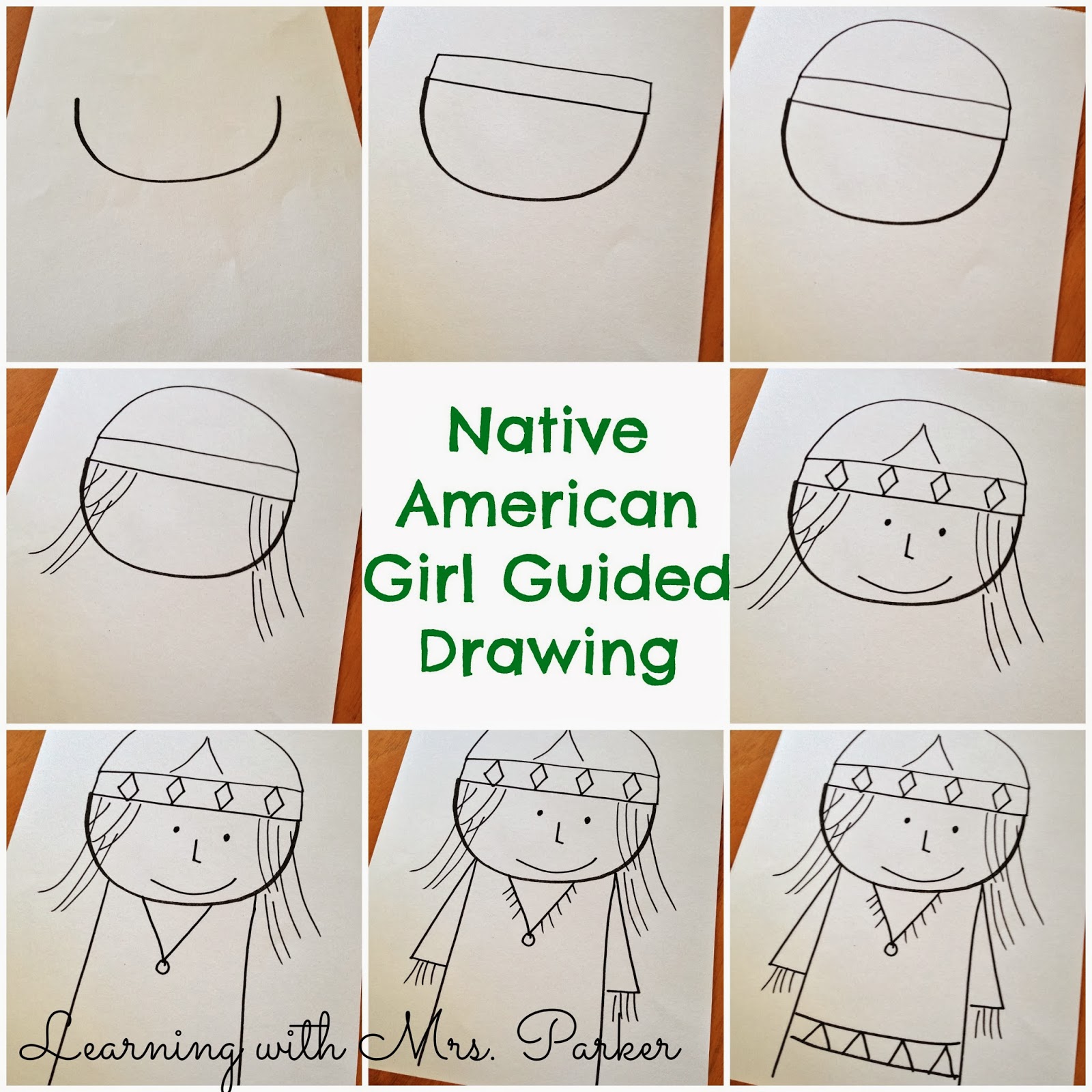 Guided Drawings of Pilgrims and Native Americans - Learning With Mrs ...