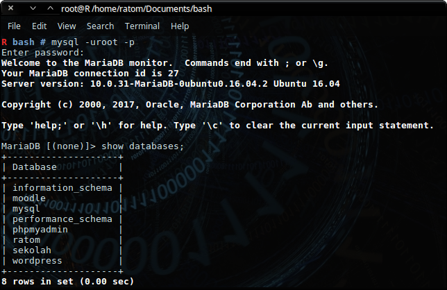 Create Database dengan Bash Whiptail ~ Rahmat Tomy
