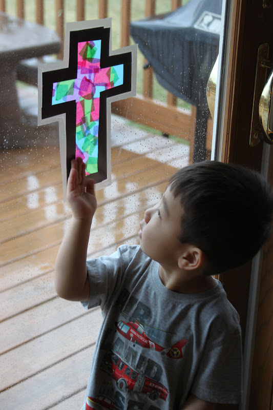 Kara's Creative Place: Stained Glass Tissue Paper Cross