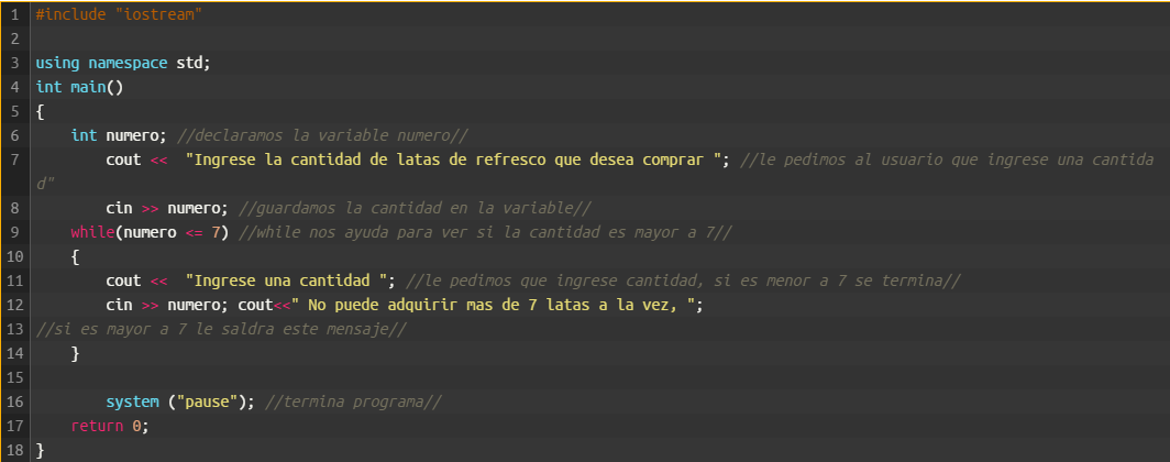 Diagrama del ciclo "WHILE"