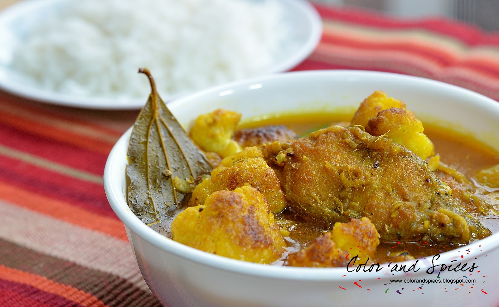 Color and Spices: Phoolkopi diye bhetki mach...Bekti fish with cauliflower