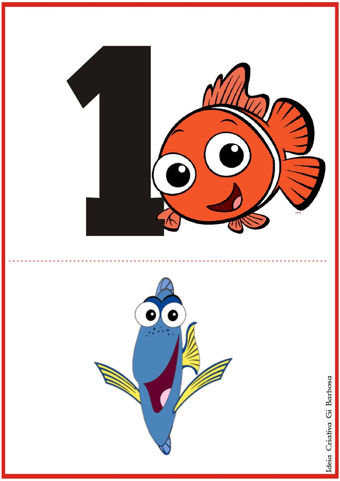 Numerais Procurando Nemo 0 a 10