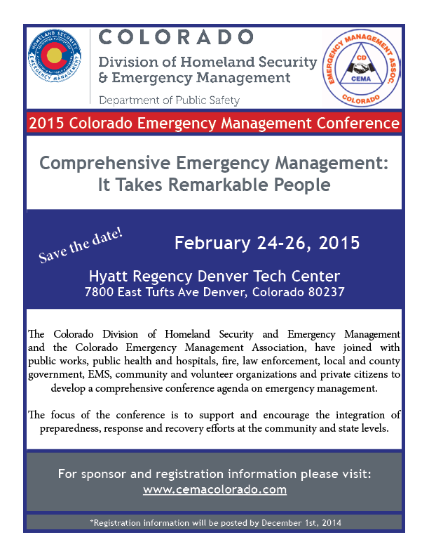 Colorado Emergency Management: Save the Date for 2015 Colorado ...